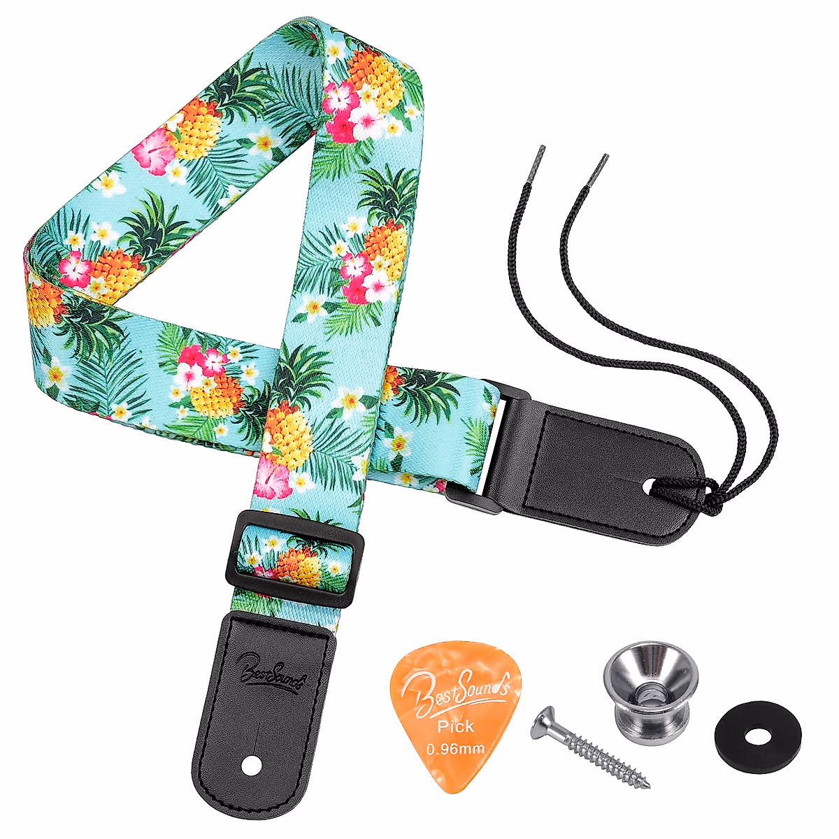 BestSounds Pineapple Ukulele Strap & Hawaiian Style Shoulder Strap Suitable for Soprano Concert Tenor Baritone String Instruments (Pineapple)