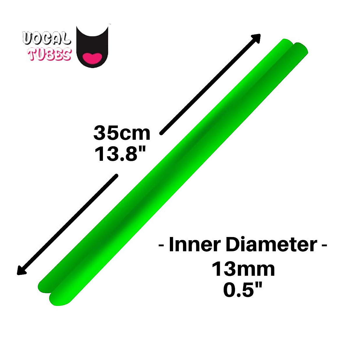 Green Vocal Tubes for Speech Therapy and Singing - Therapy Straws for Vocal Health - Set of 2 Silicone Tubes for water resistant Voice Therapy and singing training