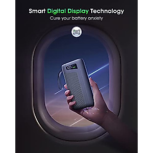 ONLYNEW Power Bank 32000 mAh Portable Charger: PD 20W Super Fast Charger with Powerful Flashlight - Black