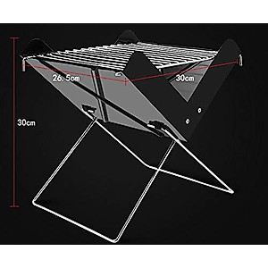 ZRSL Barbecue for Garden Party, Small Portable Picnic Grill, Fire Pit BBQ Silver Chrome Cooking Net Fire Pits for Garden Suitable for Garden, Terrace, Camping.