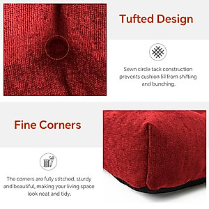 Focuprodu Bench Cushion 45 inch, Bench Cushions for Indoor Furniture, Durable Stain Resistant Outdoor/Indoor Bench Seat Cushion(45x18x4 inch, Burgundy)