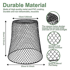 GpahrrDnij Wire Mesh Round Waste Lightweight Trash Can Open Top Wastebasket Recycling Desk Simple Human N Trash Bags 100 Count (Black, 23cmX23cmX15cm)