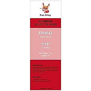ER4043 Aluminum Tig Welding Rods 36'' 1 Pound Mild Steel Brazing Rods 914mm 0.45kg (1/16'' x 36'' 1 LB)
