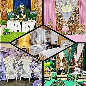 YCC 9FT x 9 FT Gold Big Payette Sequin Curtains with Rod Pocket Panels Curtain