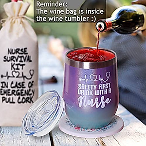 CORCUP Nurse Gift Box for Women, Nurse Appreciation Gift Set, Nurse Graduation, Nursing School, Nurse Christmas Gifts, Nurse Practitioner, RG Gift - Wine Tumbler Gift Set for Nurse