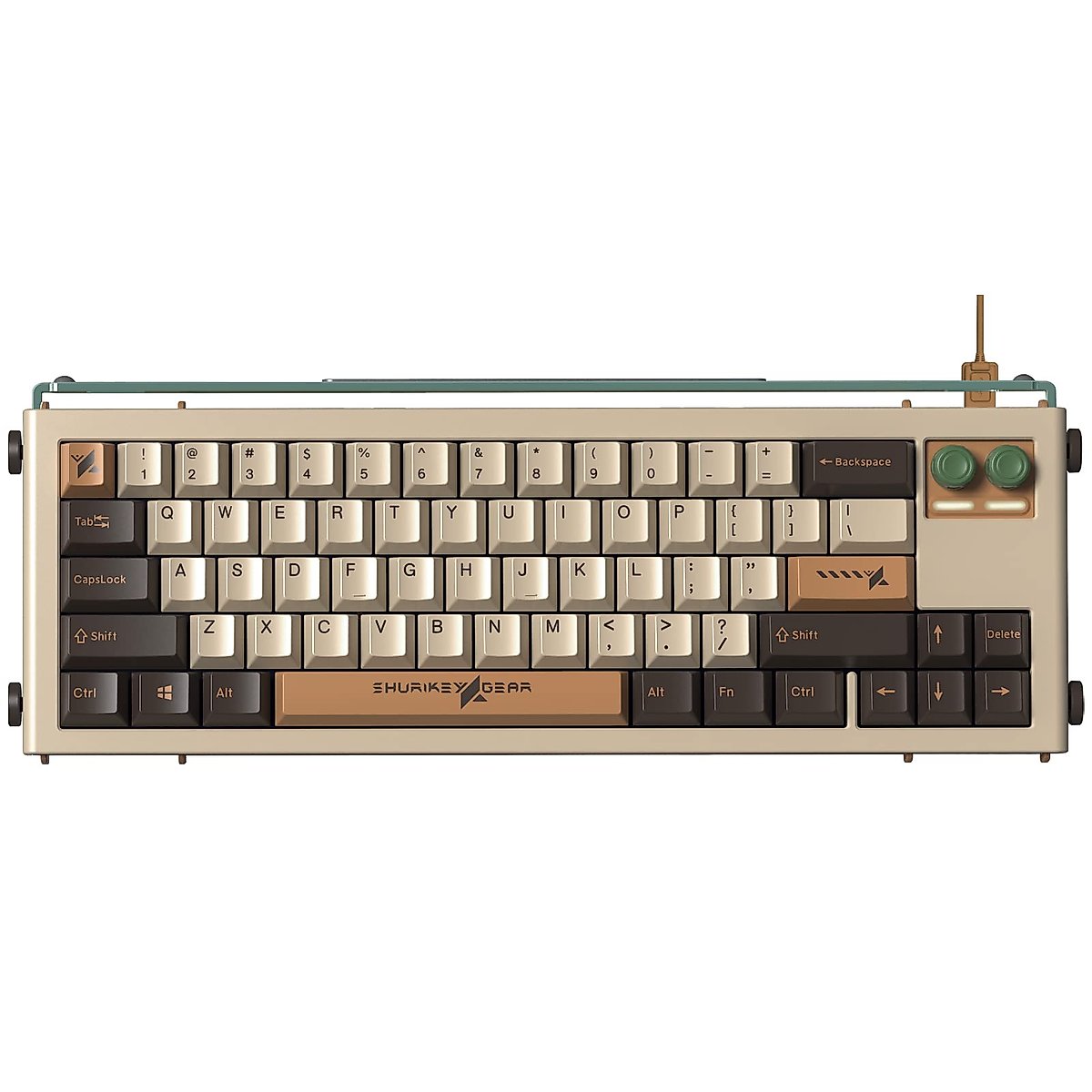 Shurikey 65% Gaming Keyboard, White LED Backlit, Wireless Wired Mechanical Keyboard(Varmilo EC V2 Ivy Switch) for Windows Mac OS Android - Hanzo 002
