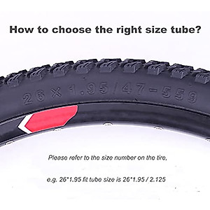 2 Pack 26x1.9/2.125 Bike Inner Tube with Tire Levers and Rim Strips 26 Inch, 26 Bike Tire Tubes Compatible with 26x1.9 26x1.95 26x2.0 26x2.125 Bicycle Tire Tyre Tubes Schrader Valve