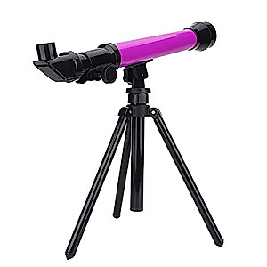 Zyyini Children's HD Telescope for Beginners, with 20X/40X/60X Interchangeable Eyepieces, Foldable Adjustable Tripod Space Astronomical Telescope(Purple)