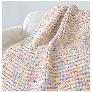 3 Rolls Pomp-A-Doodle Yarn,100% Polyester Jelly Bean POM-POM Ball Yarn for Crochet Knitting Handcraft Mat Pet Nest 450g (Quiet Night)