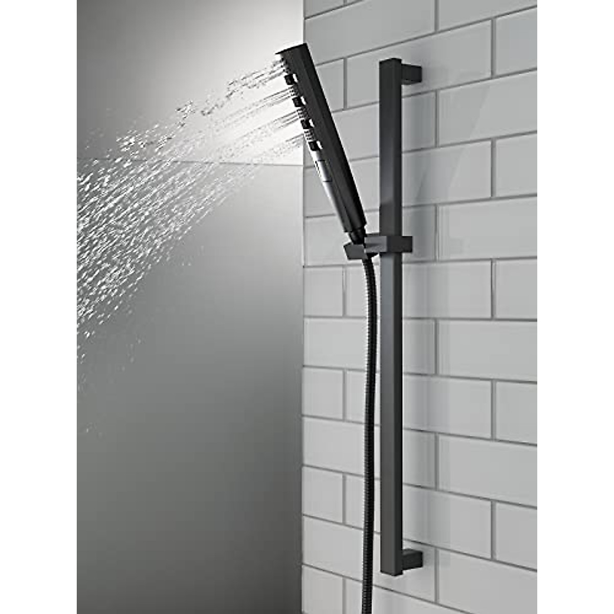 Delta Faucet 5-Spray Touch-Clean H2Okinetic Slide Bar Hand Held Shower with Hose, Matte Black 51140-BL