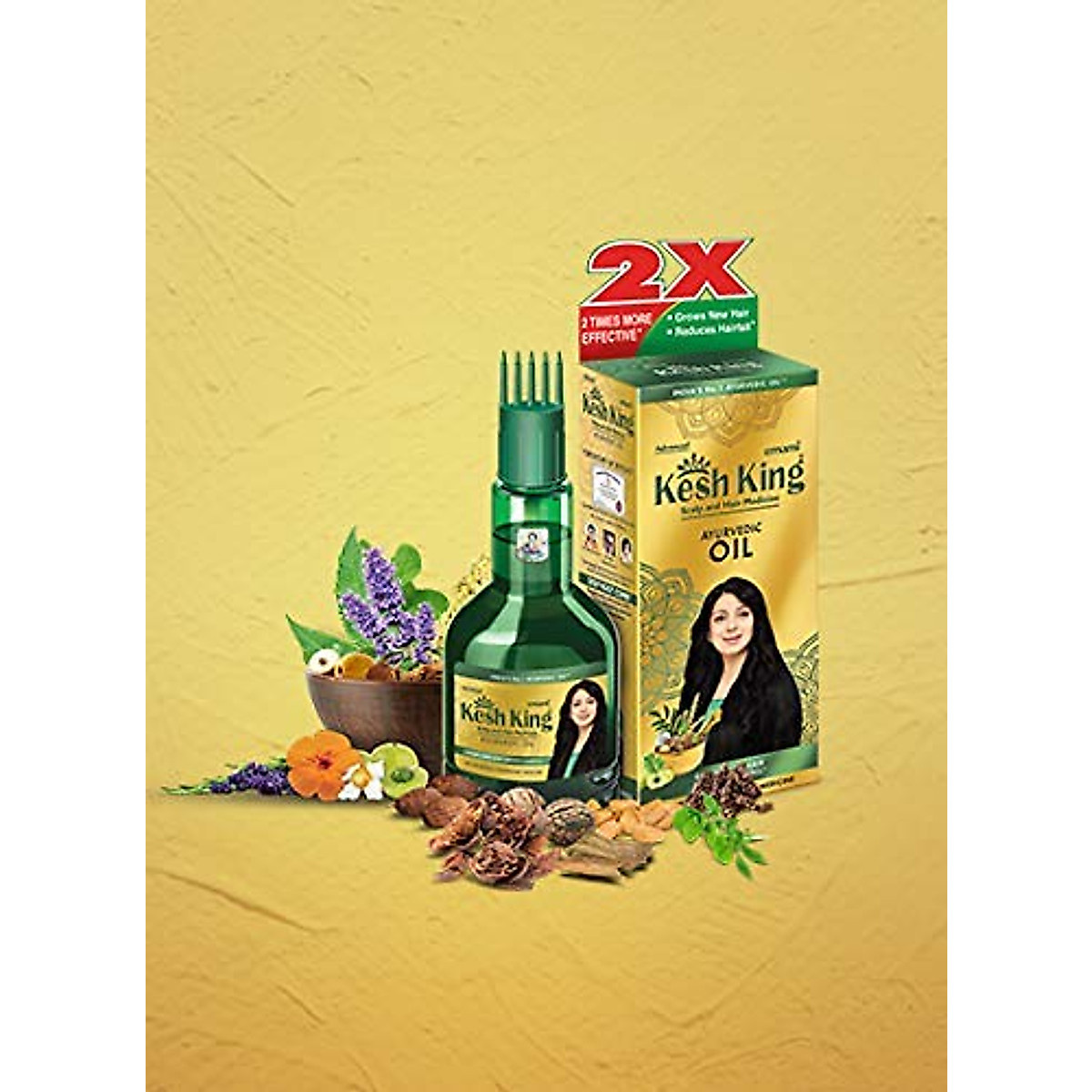 KESH KING Ayurvedic Hair Oil | Herbal Oil with Bhringraj & Amla | Enhance Hair Growth | Reduce Hairfall | Nourishes Scalp | Provides Long & Thick Hair | 3.38 Fl Oz/100ml