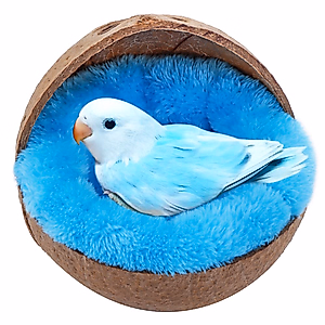 VTurboWay 2 Pack Bird Nest Mat, Bird Coconut Shell Pad for Bird Parrot Budgie Parakeet Cockatiel Conure Lovebird Canary Finch Nest (Colors May Vary)