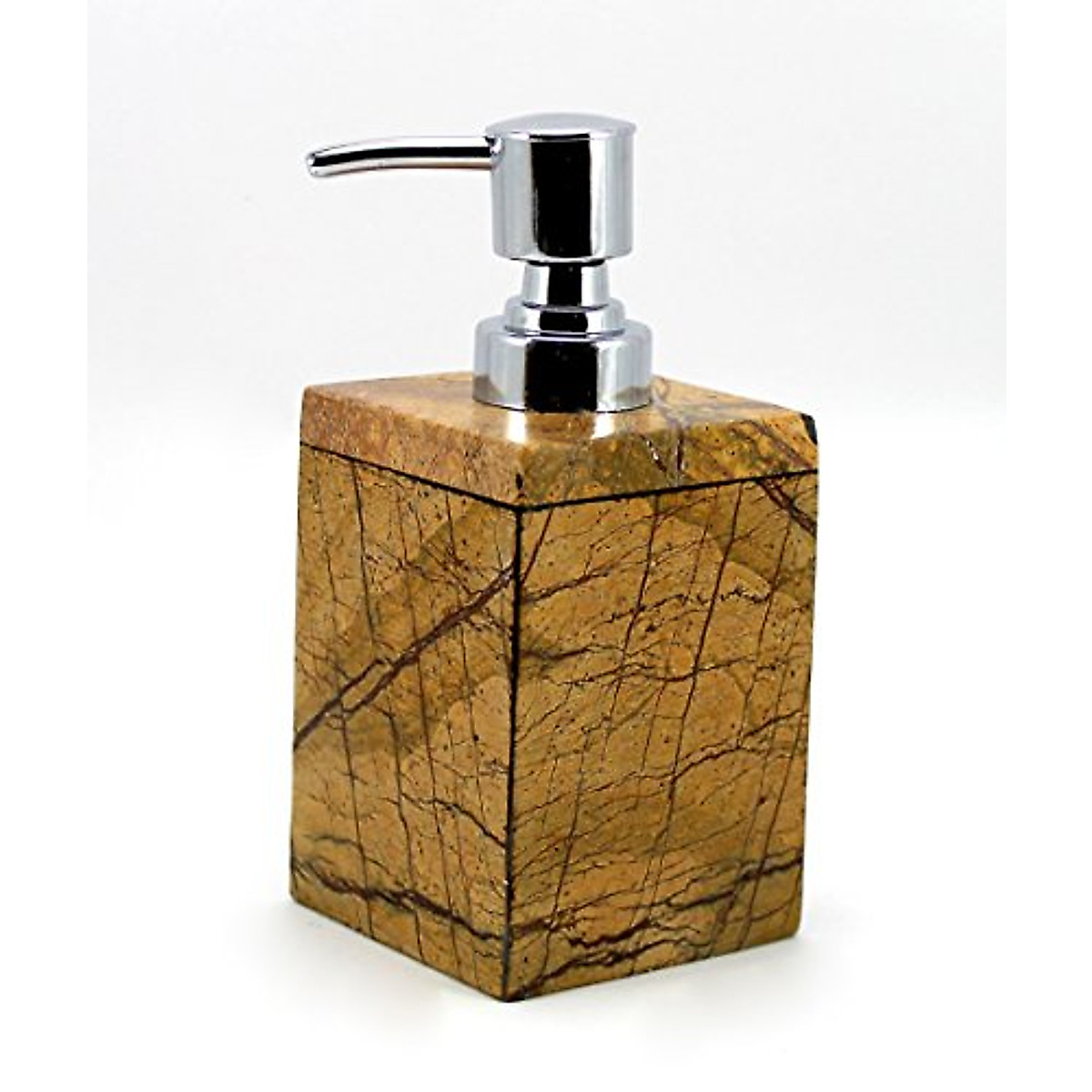 KLEO - Bathroom Accessory Set Made from Natural Green Stone - Bath Accessories Set of 4 Includes Soap Dispenser, Toothbrush Holder, Tumbler and Soap Dish