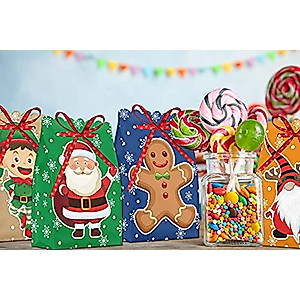 Small Christmas Gift Bags for Kids Christmas Goodie Bags Holiday Candy Bags for Gifts Christmas Treat Pastries Cupcakes Cookies Brownies Donuts Xmas Gift-Giving Bag Kids Small Christmas Party Gift Bags Bulk