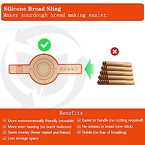 UBeesize Thickened Silicone Bread Sling, Reusable Sourdough Bread Baking Mat For Dutch Oven 2-8 Qrt, Non-Stick, Easy To Clean, With Extra Long Handles Bread Baking Sheet Liner