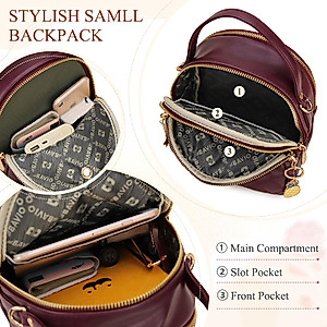 Mini Backpack Purse,VONXURY Fashion Small Leather Quilt Backpack Convertible Casual Travel Daypack for Women Ladies Girls