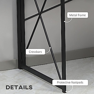 HOMCOM Folding Computer Desk, 47.25" Wide Home Office Writing Desk with Metal Frame, Brown