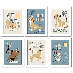 Lambs & Ivy Disney Baby Lion King Unframed Wall Art - Simba/Timon/Pumba