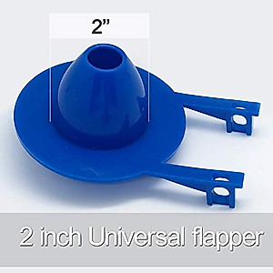 Toilet Flapper Replacement kit 2 inch (2 Pack) Universal for American Standard Toilet Easy to Install with Stainless Chain & Long Lasting Rubber fit 2'' Flush Valve Toilet Leaking Flapper