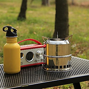 TWDYC Fire Pit Stainless Steel Outdoor Fireplace Camping Fire Wood Stove Firewood Charcoal Portable Grill Heating Stove Alcohol Stove