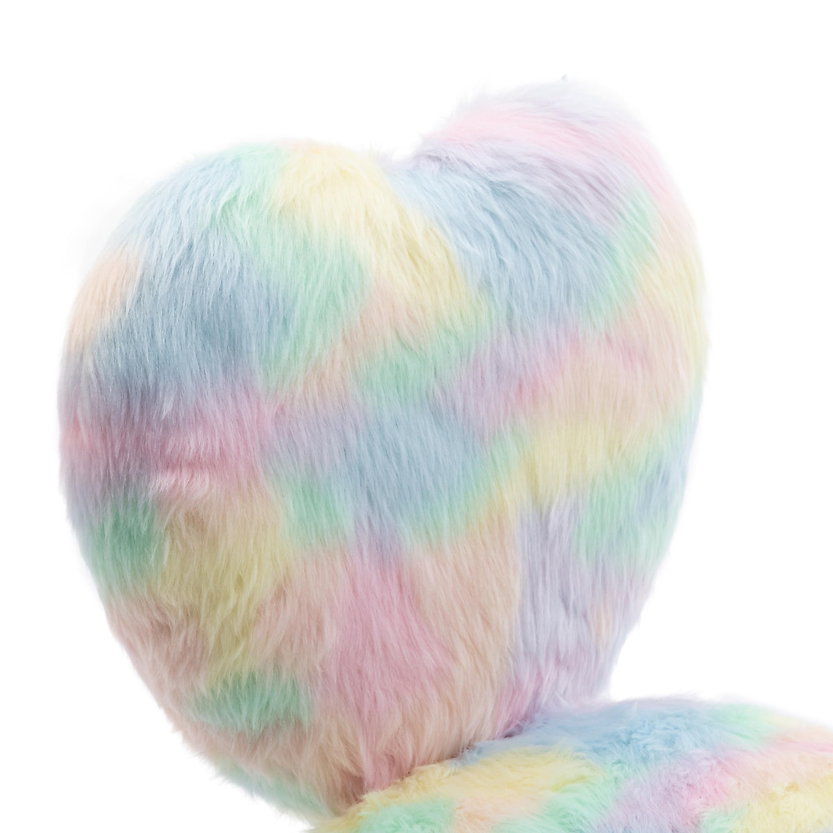 Kmax Kids Reading Chair, Rolling Cute Desk Chair for Girls Swivel Office Chair with Wheels & Heart Back Adjustable Childrens Vanity Chair for Bedroom Reading Room - Faux Fur, Various