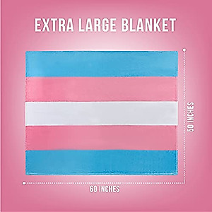 Transgender Pride Throw Blanket, Trans Pride Flag Blanket, Super-Soft Extra-Large Transgender Flag Blanket (50 in x 60 in) Warm and Cozy Throw for Bed, Couch or Sofa, Transgender Gifts, LGBTQIA+ Ally