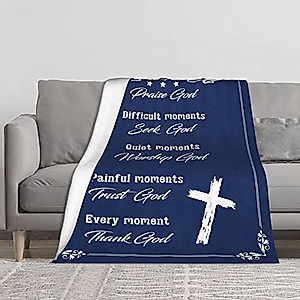 LSEOMIO Christian Gifts for Women Men - Gifts for Women Birthday Unique - Inspirational Gifts for Women Men - Religious Gift for Women - Throw Blankets for Couch Sofa Bed Warm Gifts 50"X 60"