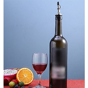 6 Pack Speed Pourers Spouts with Tapered, Liquor Pourers with Rubber Cap, Stainless Steel, Hygienic, Dishwasher Safe, Fits most Classic Bottle's Lip up to 3/4"