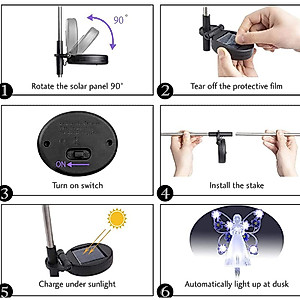 soputry Waterproof Solar Angel Lights, 2023 New Solar Angel Garden Stake Lights, Solar Powered Decorative Light for Garden Yard Patio Cemetery Grave Decorations (Yellow)