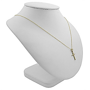 Amanda Rose Collection 14k Yellow Gold Petite Cross Pendant Necklace on an 18 in. 14K Yellow Gold Chain