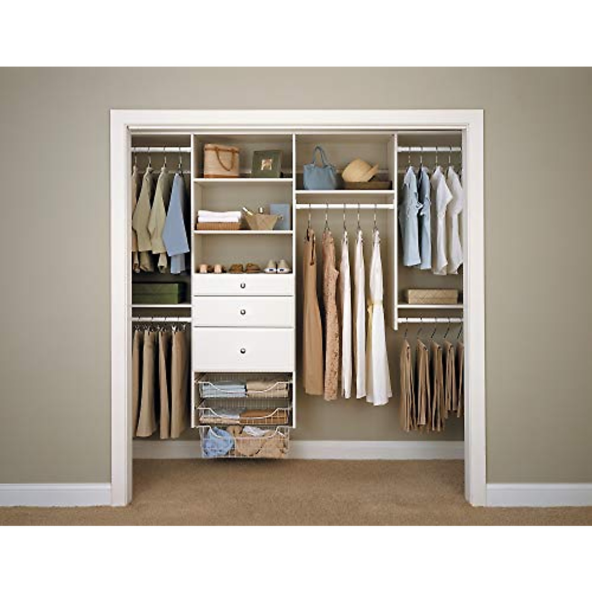Easy Track 12" Drawer Closet Storage, White