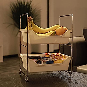 2 Tier Bathroom Counter Organizer Corner Shelf - Rectangle Vanity Tray Cosmetic Makeup Organizer - Stahomily Kitchen Spice Rack