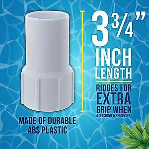 U.S. Pool Supply 1-1/2" Pool Hose Cuff, Swimming Pool Replacement Cuff for Spiral-Wound Vacuum Hoses - Threaded Cuff, Durable ABS Plastic, Repair Cracked Hose Ends - Connect Vacuum Head, Skimmer Inlet