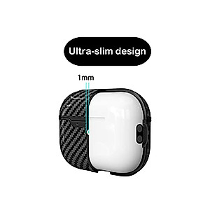 Case for AirPods Pro 2nd Generation Case Cover 2022 New, Carbon Fiber Skin Full Protective Shockproof Case for Men Women, Slim TPU case with Keychain and Lanyard (Red)