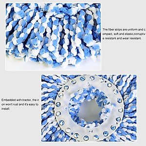 Huhushop Spin Mop Head Refills Microfiber Round Spin Mop Head Replacement for Universal Spin Mop System Perfect for Home Commercial Use (Blue+White)
