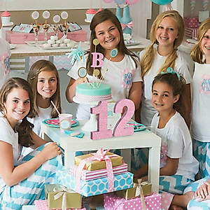 TONIFUL 8 Inch Pink Glitter Number 1 Table Centerpiece 0-9 Pink Birthday Party Decorations,Pink Digit 1 for Birthday,Chrismas,Graduation,Bridal Shower,Valentine's Day,Anniversary Party Supplies