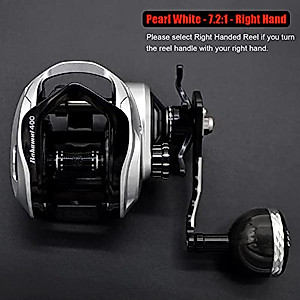 CAMEKOON Bahamut 400 Baitcaster Reels, Large Capacity for Jigging, 10+1 Stainless Steel Bearings, 35 LBs Drag, 7.2:1 Smooth Gear Ratio, Carbon Fiber Frame and Side Covers, Baitcasting Fishing Reel