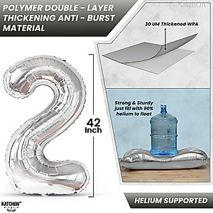 KatchOn, Giant Silver 2025 Balloon Numbers - 42 Inch, New Years Balloons | 2025 Balloons Silver for Happy New Years Decorations 2025 | Foil 2025 Silver Balloons for New Years Eve Party Supplies 2025