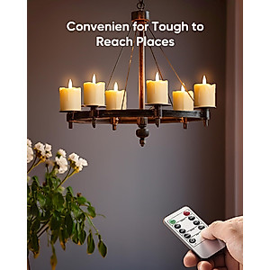 Homemory Rechargeable Flameless Candles with Timer Remote, 2" x 2" Realistic Battery Operated LED Votive Tea Lights, 6Pack Electric Fake Candle in Warm White (USB Charging Cable Included)