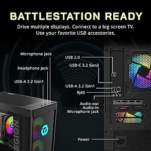 Lenovo Legion 5i Tower Gen 7 Gaming Desktop, Intel Core i7-12700 Processor, 32GB DDR5 RAM, 1TB PCIe SSD + 1TB HDD, NVIDIA GeForce RTX 3060 12G DDR6, Win 11 Pro, Black, 32GB Hotface USB Card