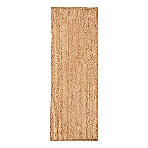 HOMEMONDE Braided 2 x 8 Feet Jute Rugs Hand Woven Doorway Runner Rug for Bedroom, Indoor