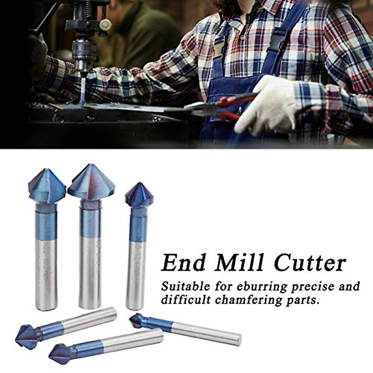 End Mill Cutter, Convenient Sturdy Durable Practical Chamfering End Mill for Electric Valve