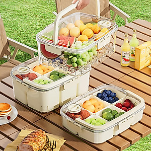 Artendjoon Kitchen Organizers and Storage, Food Storage Containers with Lids, Meal Prep Containers Reusable, Organization and Storage, Snack Box, Fridge Organizer, Snackle Box Container, Serving Tray
