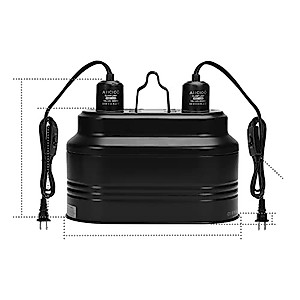 Aiicioo Dual Reptile Light Fixture - Bearded Dragon Light Fixture Double Reptile Heat Lamp Dome Max 160 Watt Terrarium UVB Reptile Light for Turtle Tank Vivarium Hermit Crab