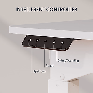 SANODESK L Shaped Standing Desk with Dual Motor 4-Leg Lift, Electric Height Adjustable Desk with Memory Presets for Home Office(71x32 Joint Boards,White)