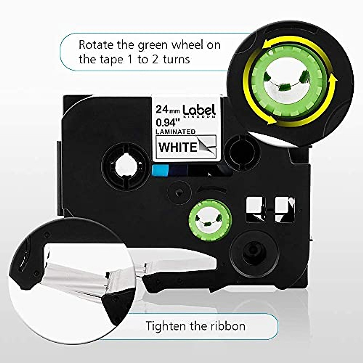 3 Pack Clear + 4 Pack White Compatible Label Tape Replacement for Brother P-Touch Label Tape Replacement TZe-251 TZ-151, 24mm 1 Inch Standard Laminated Tape, 7-Pack