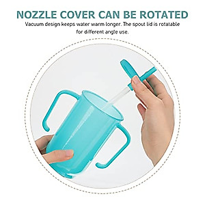 DOITOOL 2PCS Adult Sippy Cup with Straw Spill Proof, Adult Sippy Cup for Elderly Spill Proof, Adult Sippy Cups for Elderly Care (Blue)