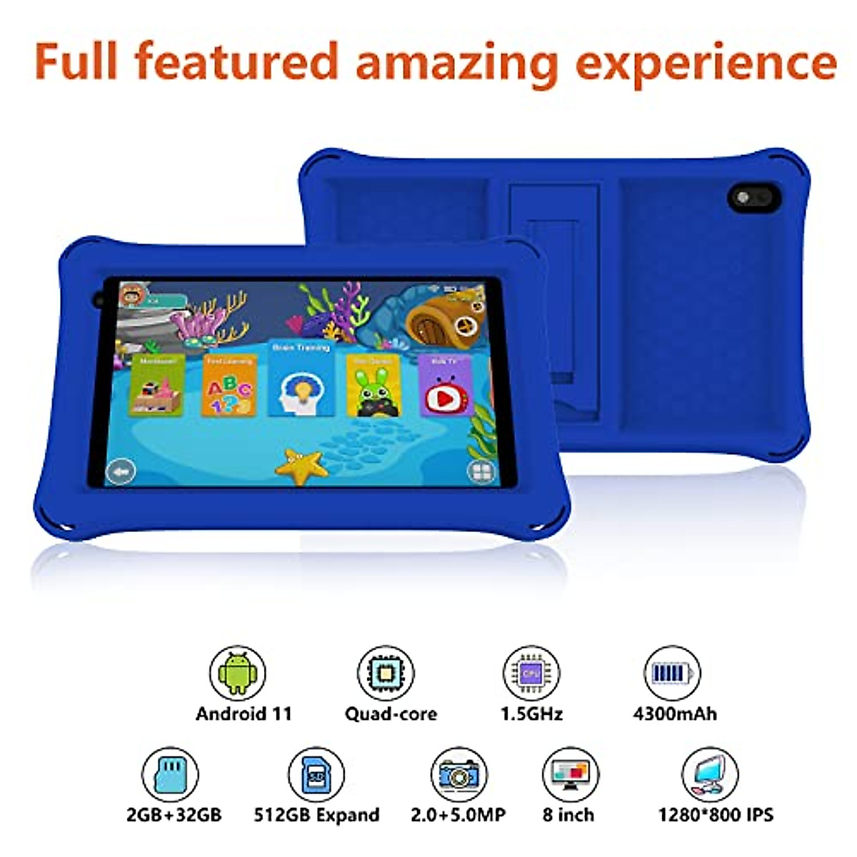 ATOZEE 8 Inch Kids Tablet, Android 11 Toddler Tablet, 32GB ROM+2GB RAM ...