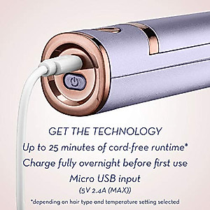 Conair Unbound Cordless Titanium 1-inch Curling Iron – Rechargeable Curling Iron For Curls or Waves