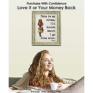 Inspirational Motivational Affirmation Wall Art Decor Positive Quotes Poster"This Is My Dream" Alice In Wonderland Poster For Office, Classroom, Livingroom & Bedroom, Unframed Posters 8x10"